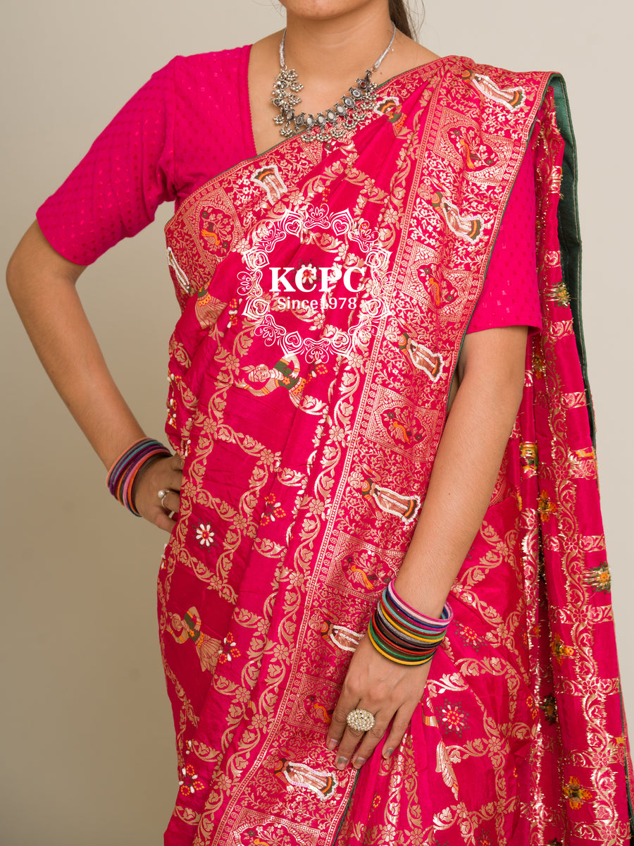 KcPc New Designer Rajwadi Style Gharchola Bandhej Sarees Rani – KcPc ...