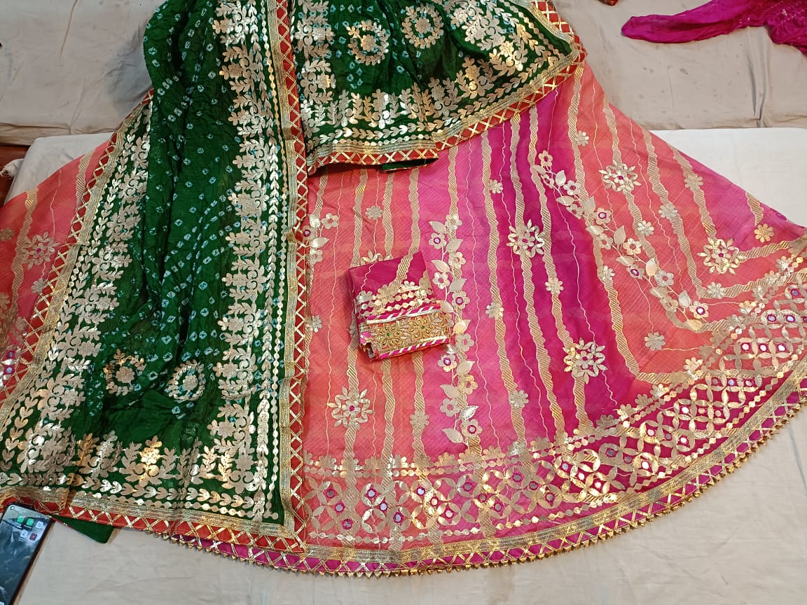 Rajasthani Special Jaipuri Gotapatti Lehengas chunri set, NR, KML ...
