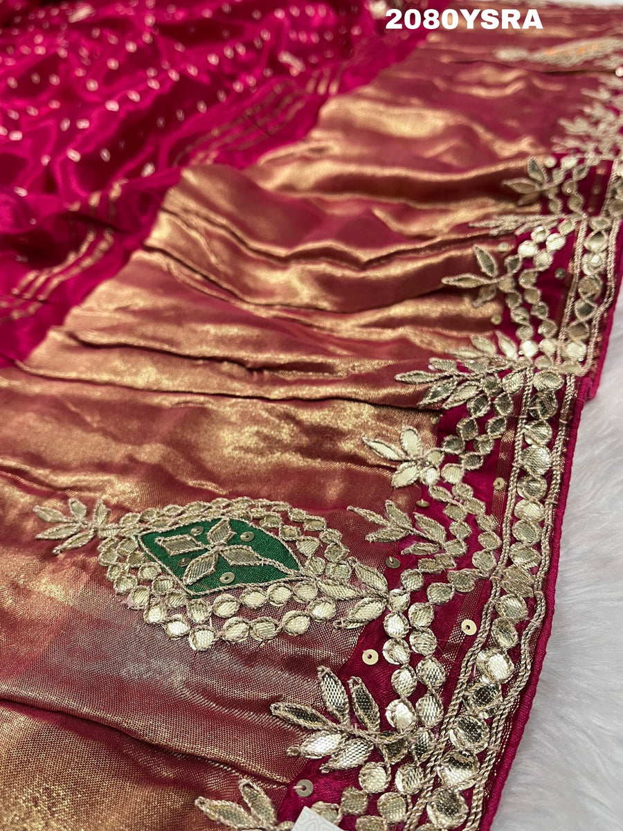 KcPc Modal Silk Bandhani With Gotapatti Work Saree PIF – KcPc Bandhani