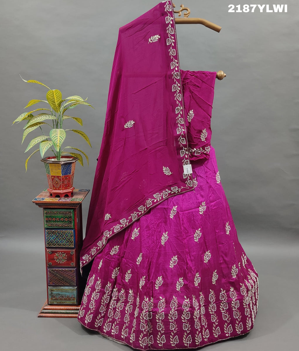 KcPc Beautiful Upada Silk Traditional Style With White beads work Lehe ...