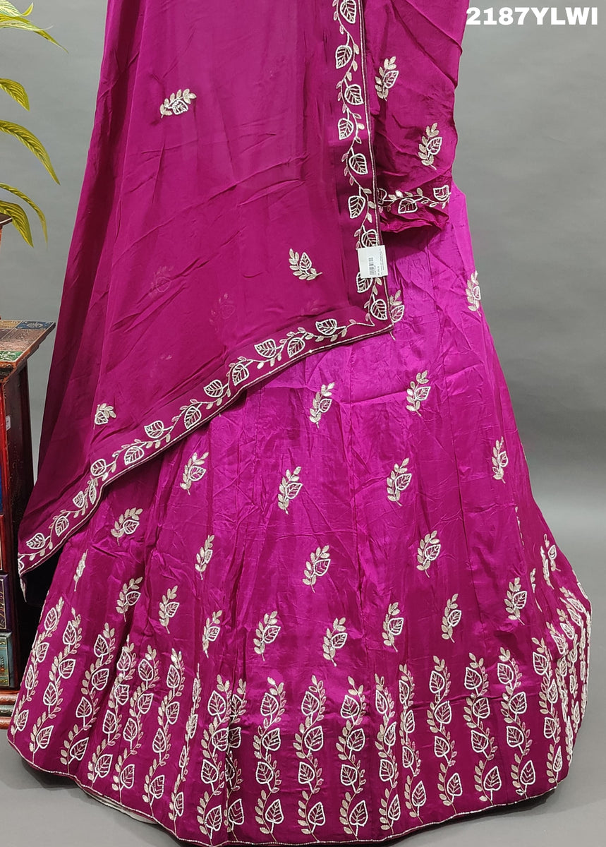 KcPc Beautiful Upada Silk Traditional Style With White beads work Lehe ...