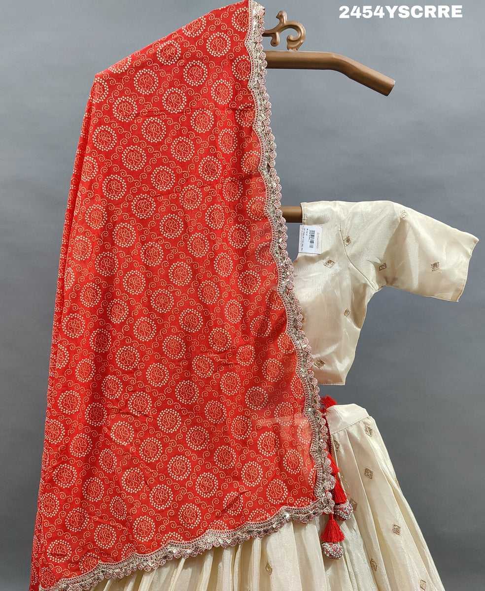 KcPc New Chinon Bandhani Lehenga with Sequin and Tari Work Lehenga SAR ...