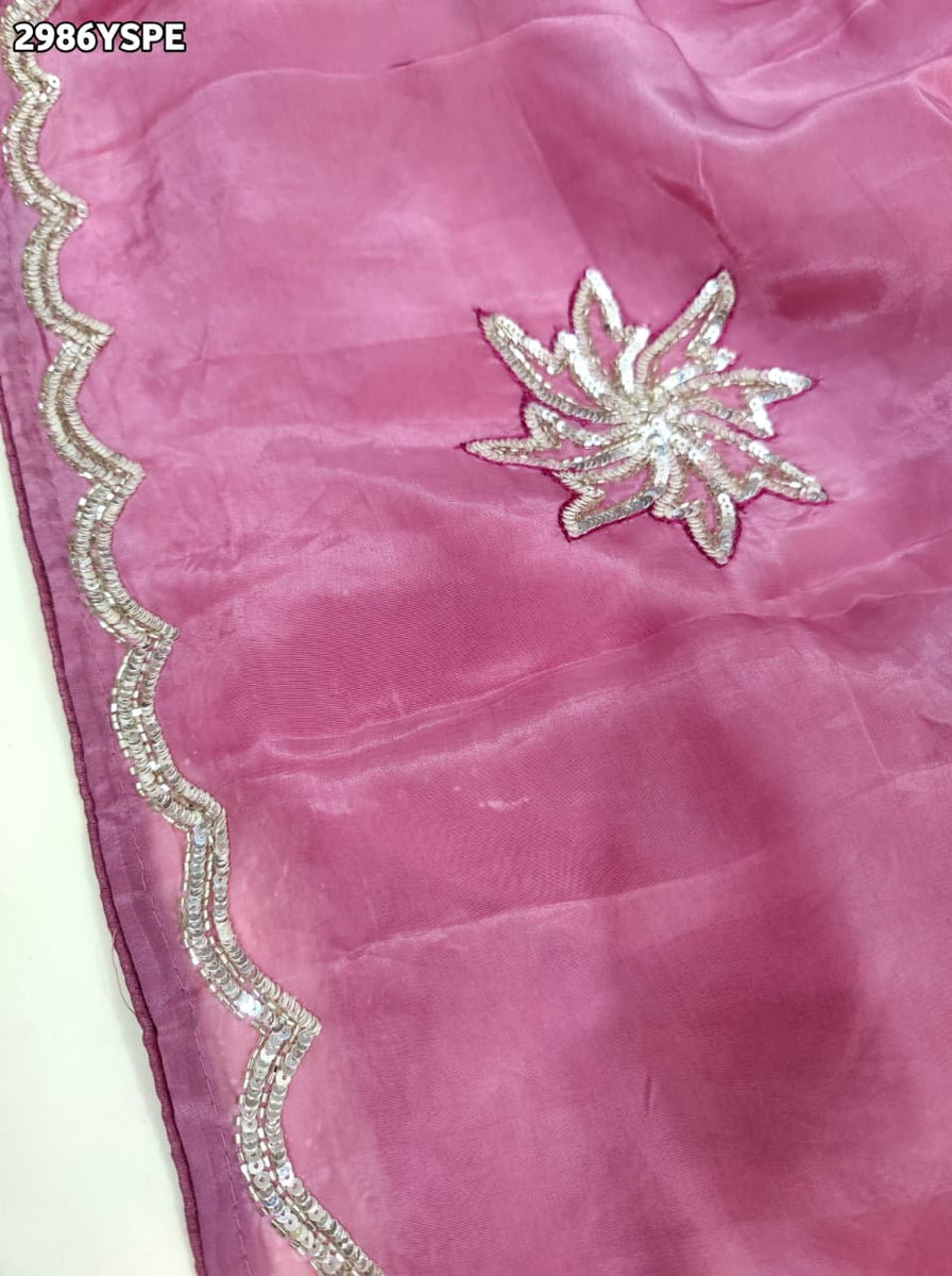 KcPc New Elegant HO Silk Saree with Designer Sequins Embellishment Tra ...