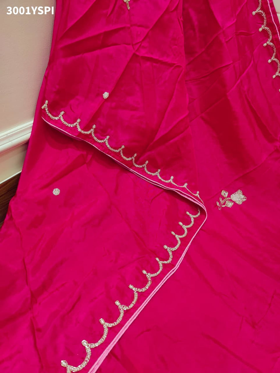 KcPc New Designer Style Munga Silk Saree with Delicate Pearl Dabka Det ...