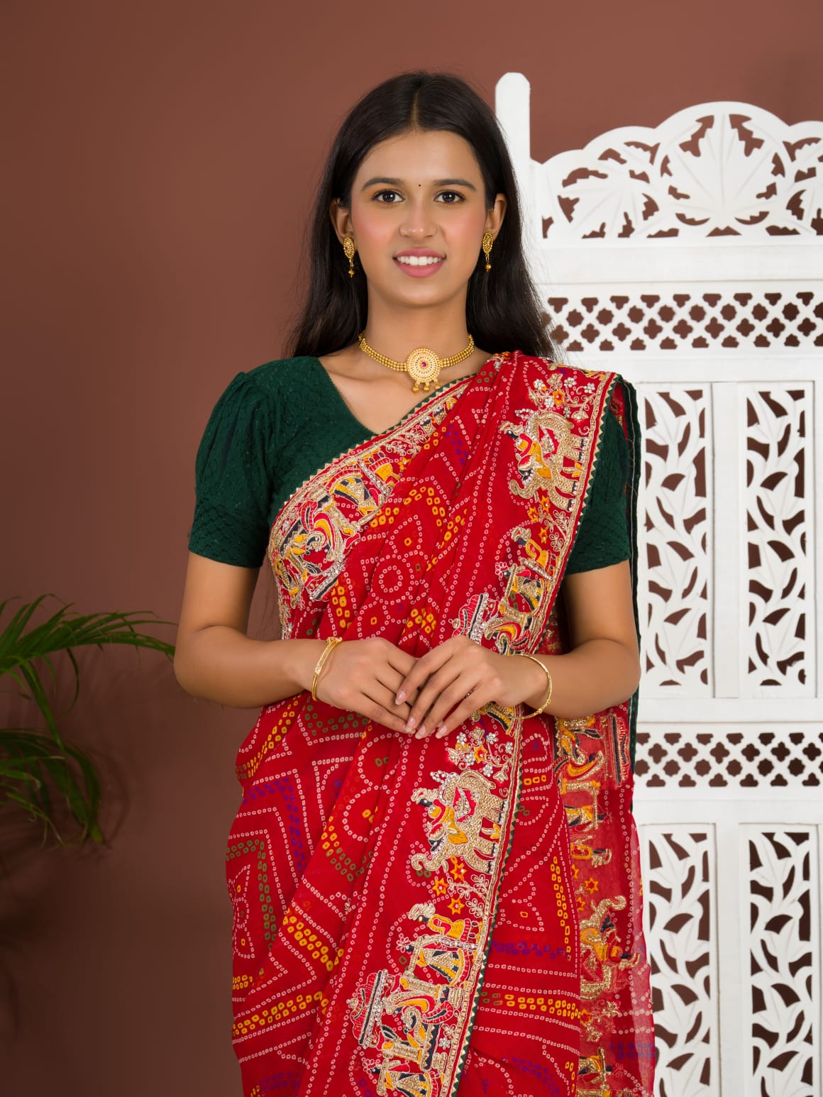 KcPc New Beautiful Rajasthani Traditional pure Georgette Chunri Saree ...