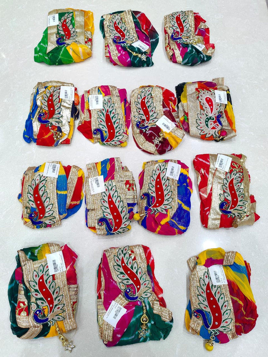 KcPc New Beautiful Chiffon Dupatta with Traditional Gota Patti Border ...