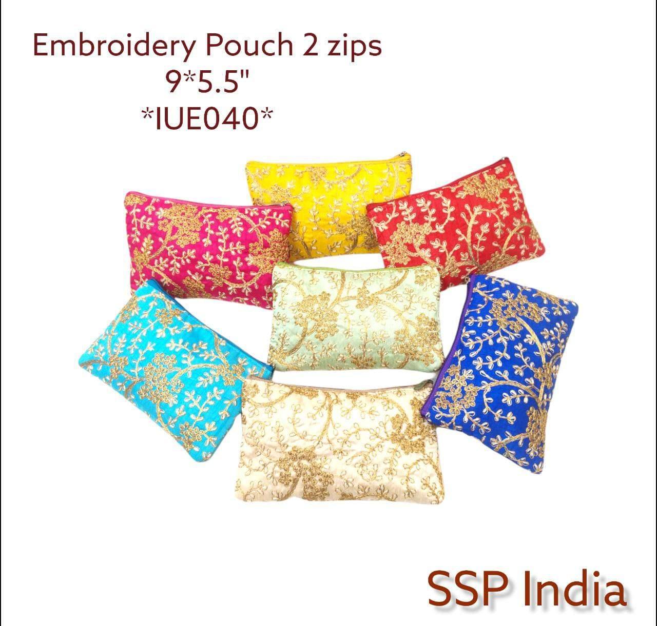 Buy Embroidered Pouches on silk fabric Online in India, OR, SSP | KCPC ...